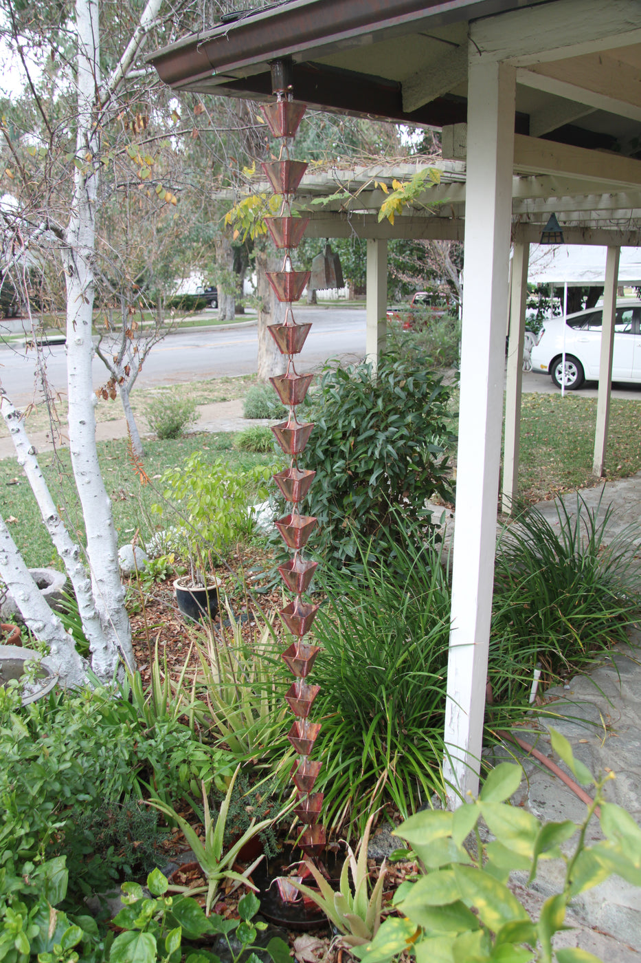 Square Cup Hand Made Solid Copper Rain Chain — Indo Pacific Emporium