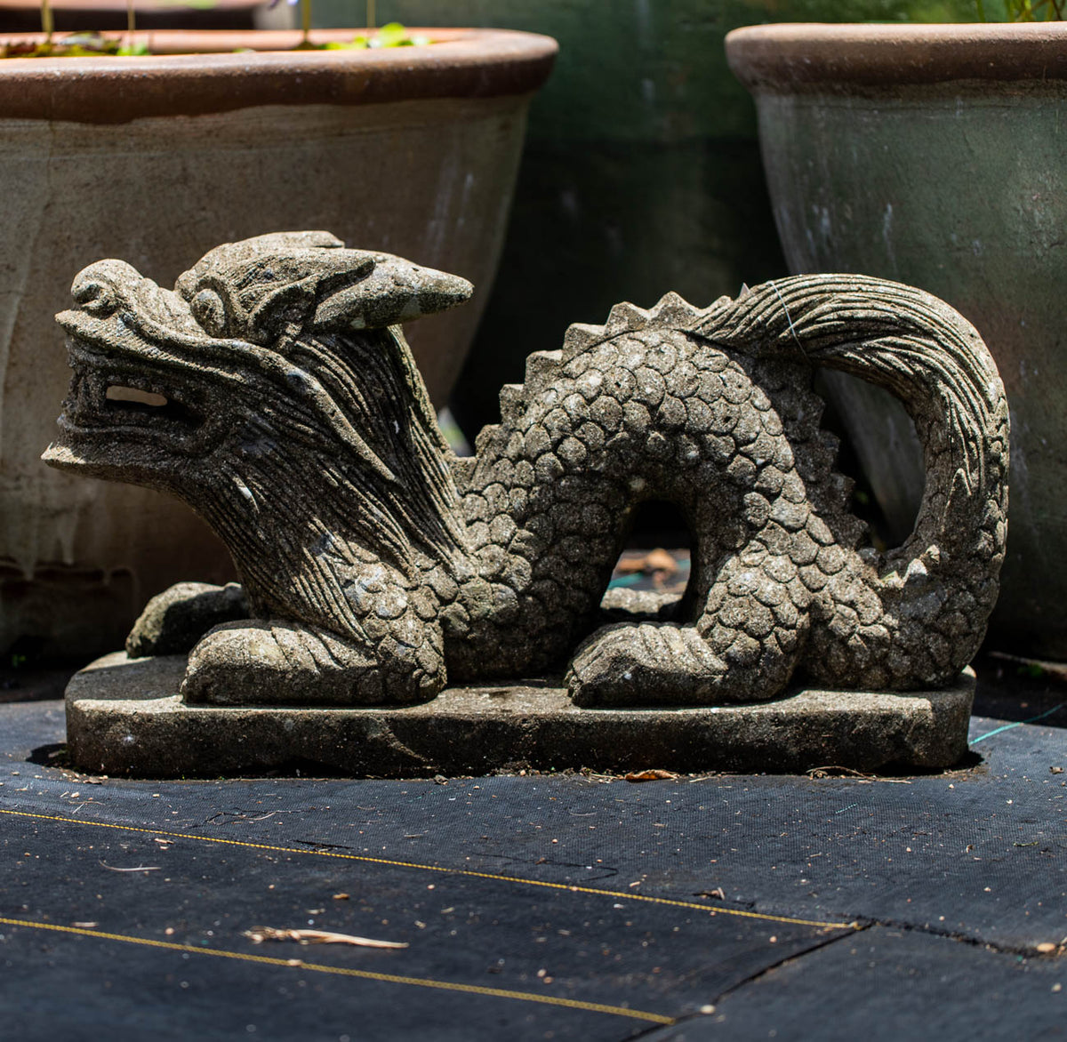 Chinese Dragon Statue Hand Carved Stone — Indo Pacific Emporium