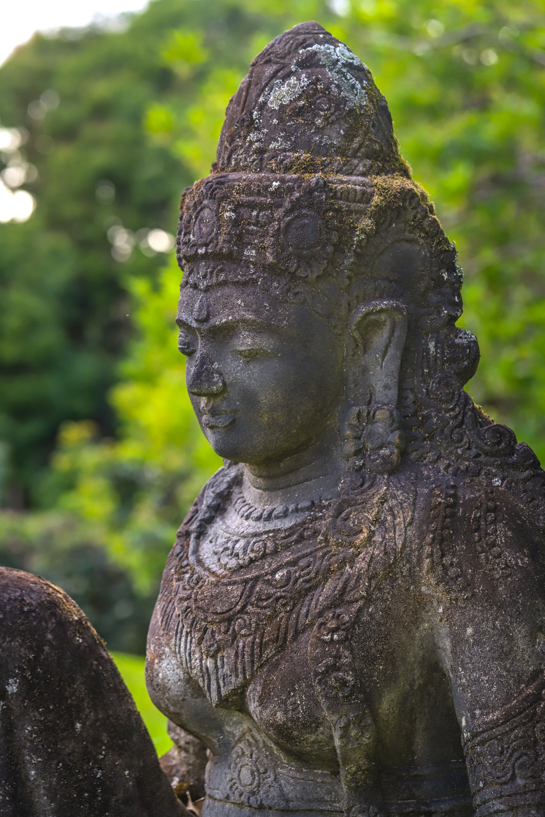 Lava Stone Seated Devi Tara Statue — Indo Pacific Emporium
